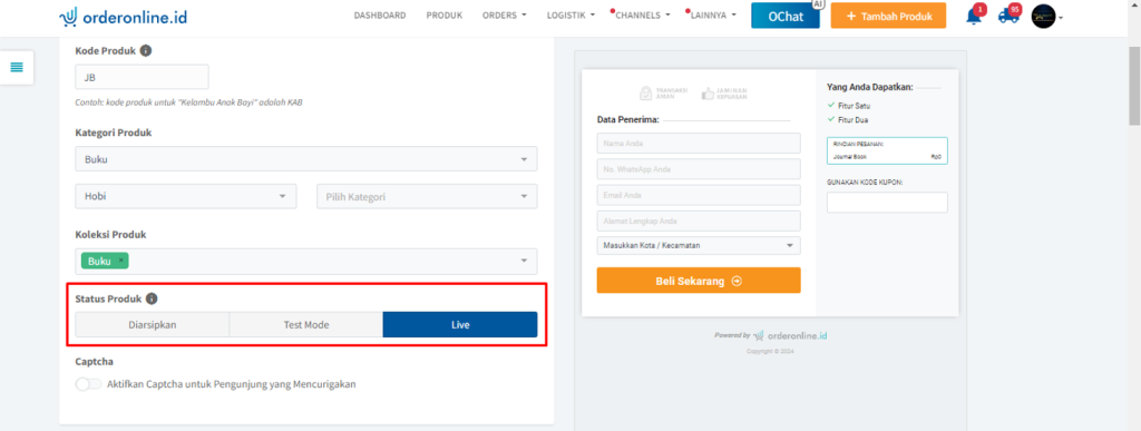 Membuat Produk | Help Center Orderonline